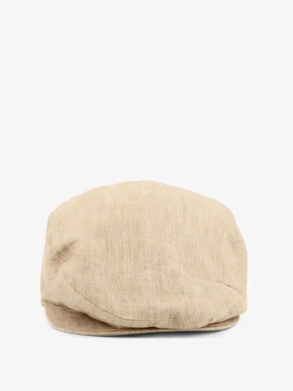 Dolce & Gabbana Linen Hat With Embroidered Logo - Cream