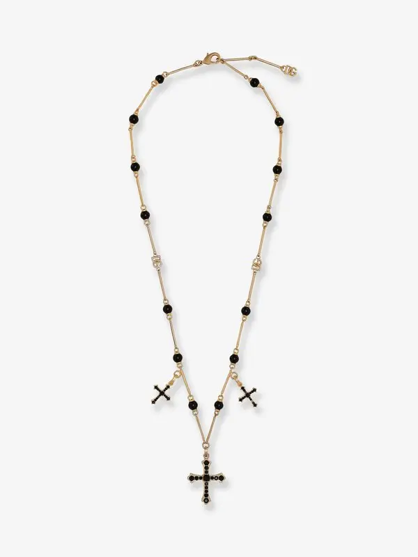 Dolce & Gabbana Brass Rosary With Cross Charms - Multicolor