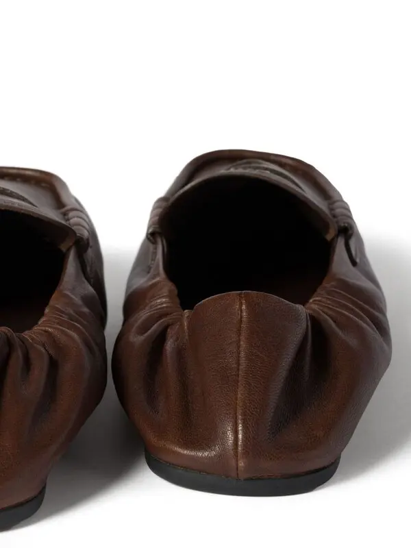 Miu Miu Ruched Leather Loafers - Multicolor