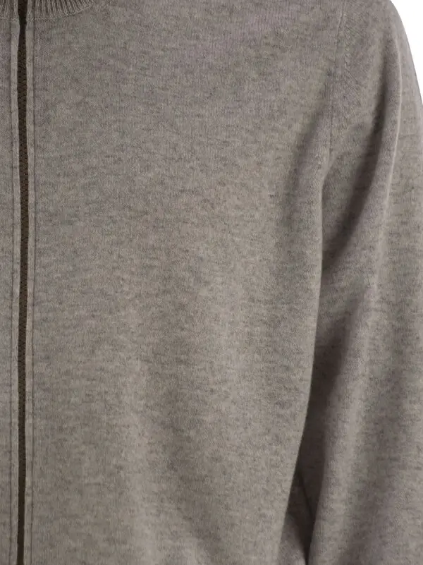 Brunello Cucinelli High-necked Zip-up Cashmere Cardigan - Multicolor