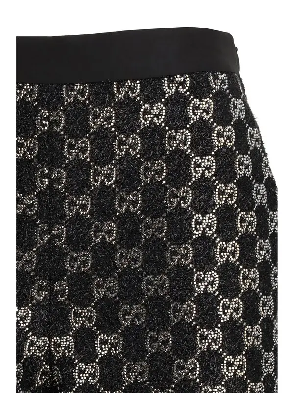 Gucci Tweed Wool Lamé Embroidered Shorts - Black