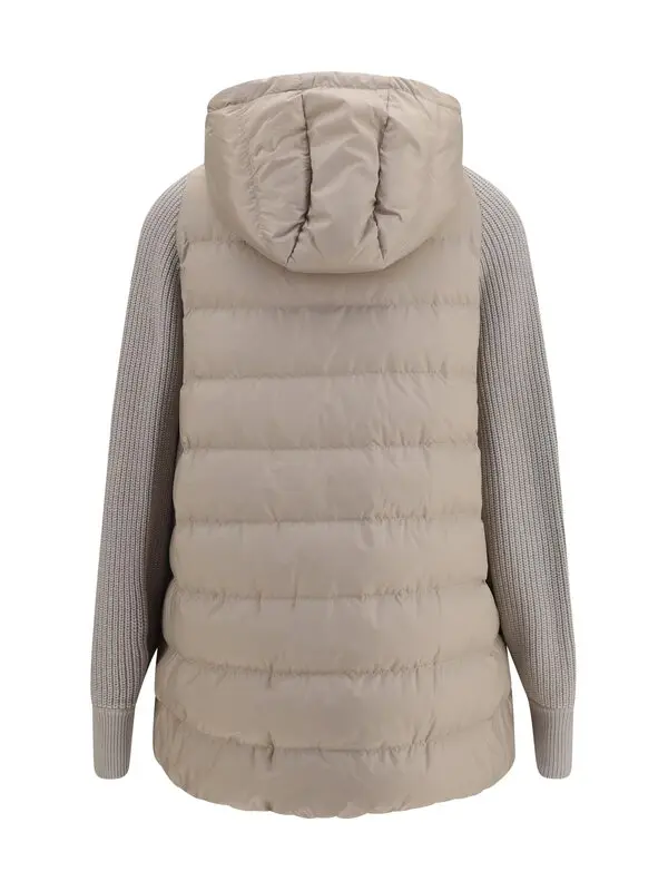 Brunello Cucinelli Monili Chain Puffer Jacket - Gray