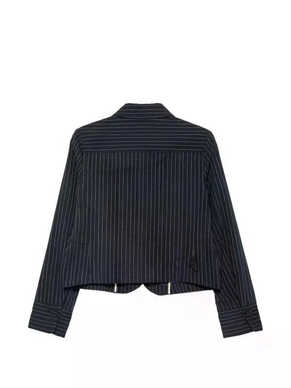 ODEEH Crystal Embellished Pinstripe Jacket
