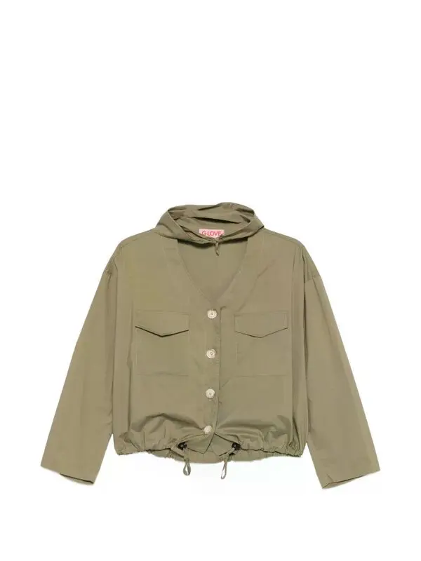 CARLA G. Cotton Drawstring Hem Shirt - Green