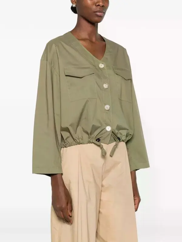CARLA G. Cotton Drawstring Hem Shirt