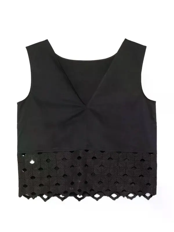 Max Mara Broderie Anglaise Cropped Top