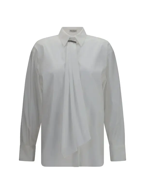 Brunello Cucinelli Embellished Shirt With Monili Detail - White