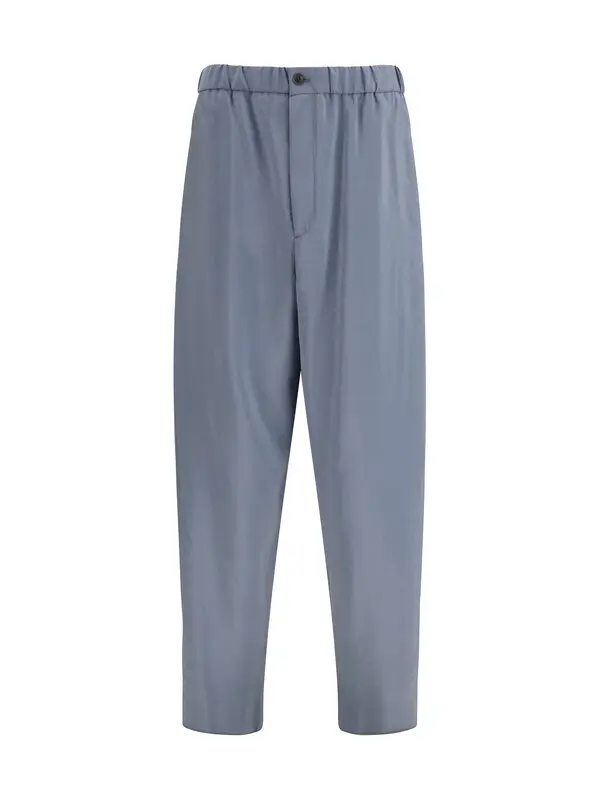 Giorgio Armani Wide-leg Silk Blend Pants - Gray