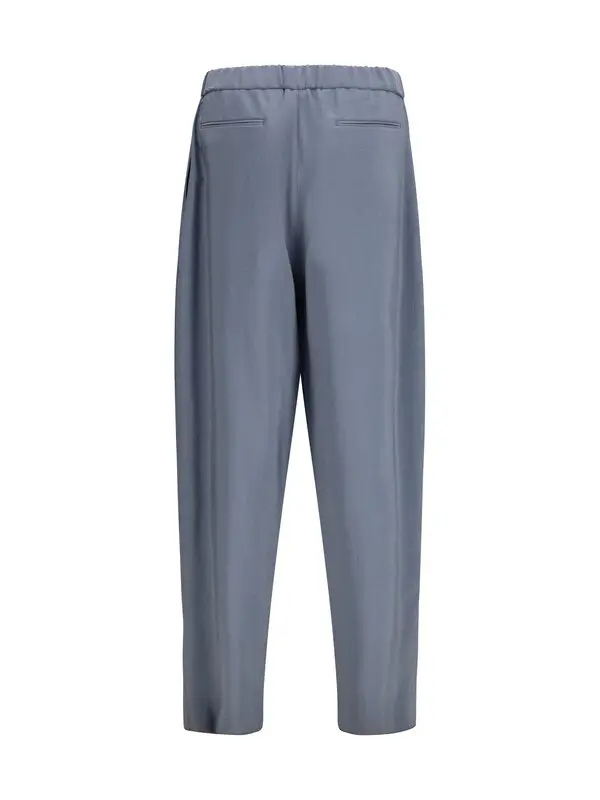 Giorgio Armani Wide-leg Silk Blend Pants - Gray