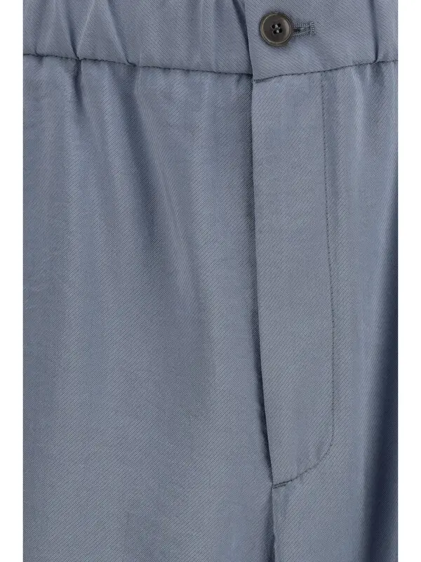 Giorgio Armani Wide-leg Silk Blend Pants - Gray