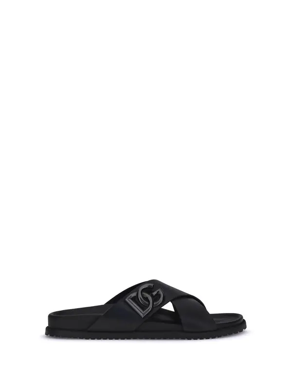 Dolce & Gabbana Leather Criss-cross Strap Sandals