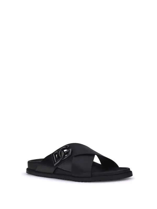 Dolce & Gabbana Leather Criss-cross Strap Sandals