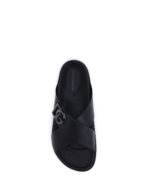 Dolce & Gabbana Leather Criss-cross Strap Sandals