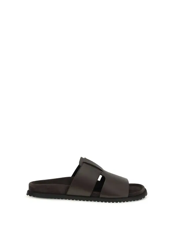 Dolce & Gabbana Leather Criss-cross Strap Sandals - Brown