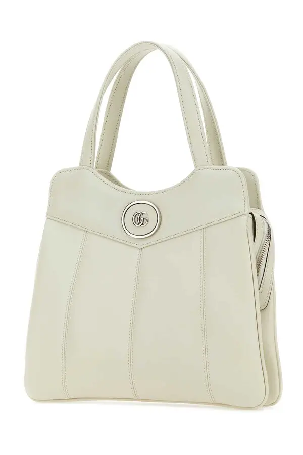 Gucci Chalk Leather Small Petite Gg Handbag