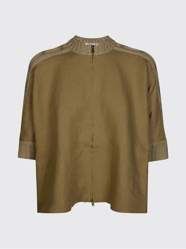 Max Mara Linen Zip-up Sweater