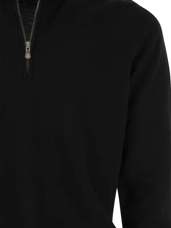 Brunello Cucinelli Cashmere Zip Neck Sweater