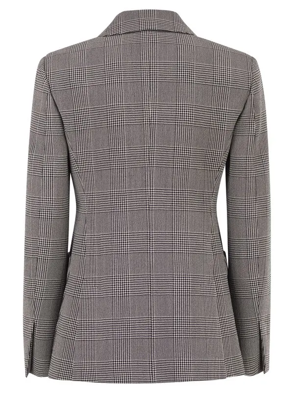 Max Mara Accordo Double-breasted Prince Of Wales Virgin Wool Blazer - Multicolor
