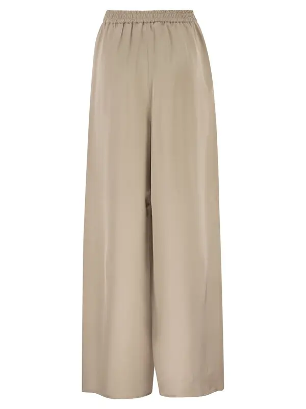 Max Mara Silk Wide-leg Palazzo Trousers - Cream