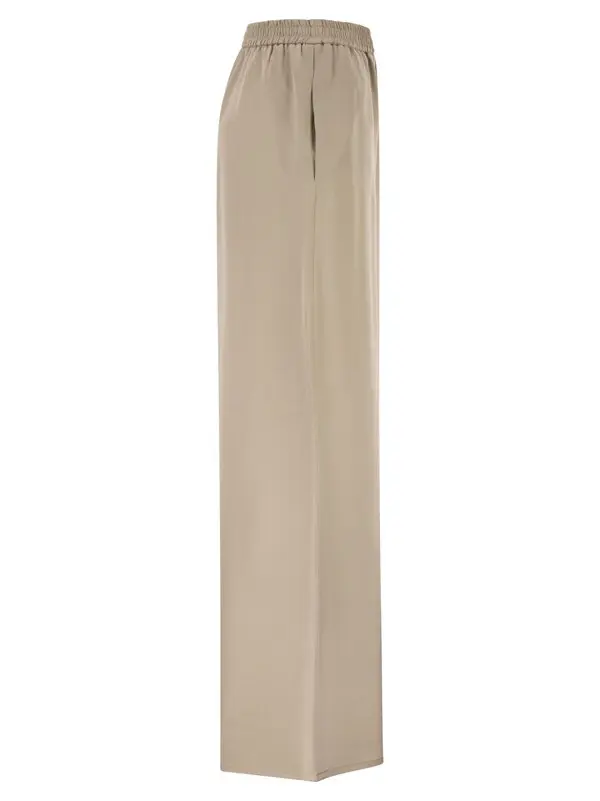 Max Mara Silk Wide-leg Palazzo Trousers - Cream