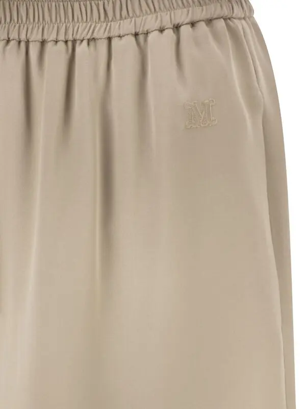 Max Mara Silk Wide-leg Palazzo Trousers - Cream