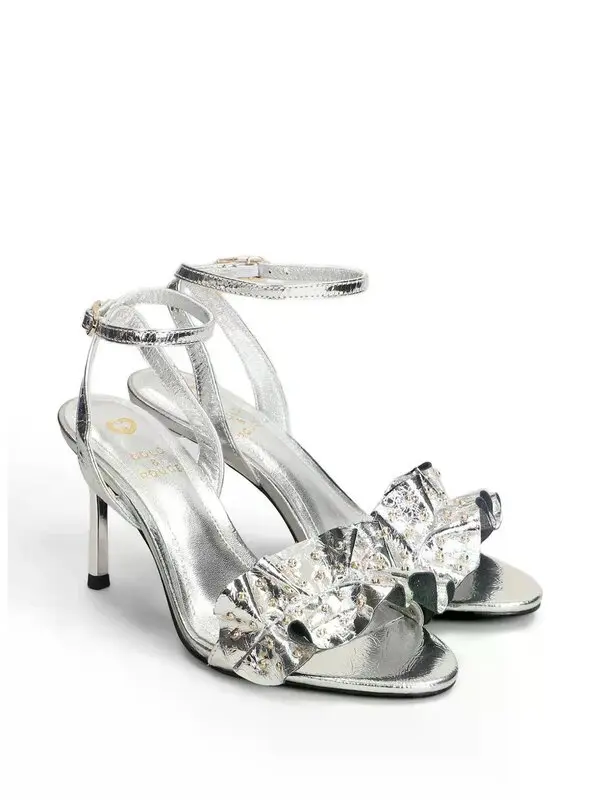 GOLD & ROUGE Layna Studded Ruffled Sandals