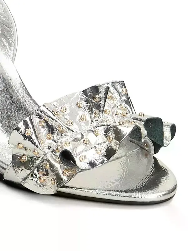 GOLD & ROUGE Layna Studded Ruffled Sandals