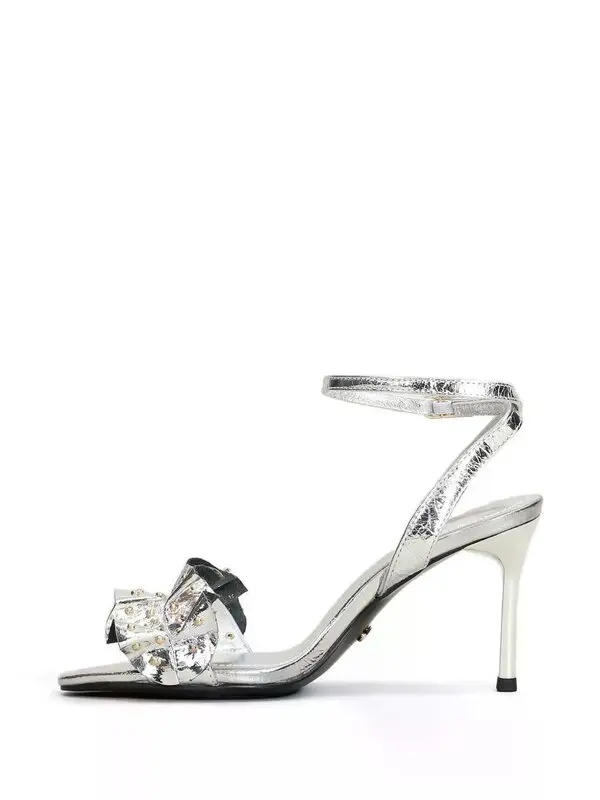 GOLD & ROUGE Layna Studded Ruffled Sandals
