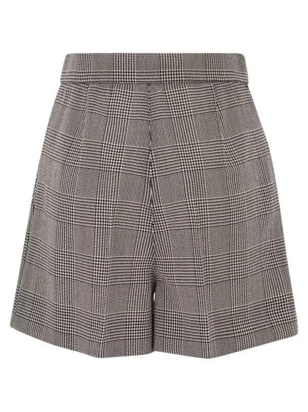 Max Mara Prince Of Wales Check Tailored Virgin Wool Shorts - Multicolor