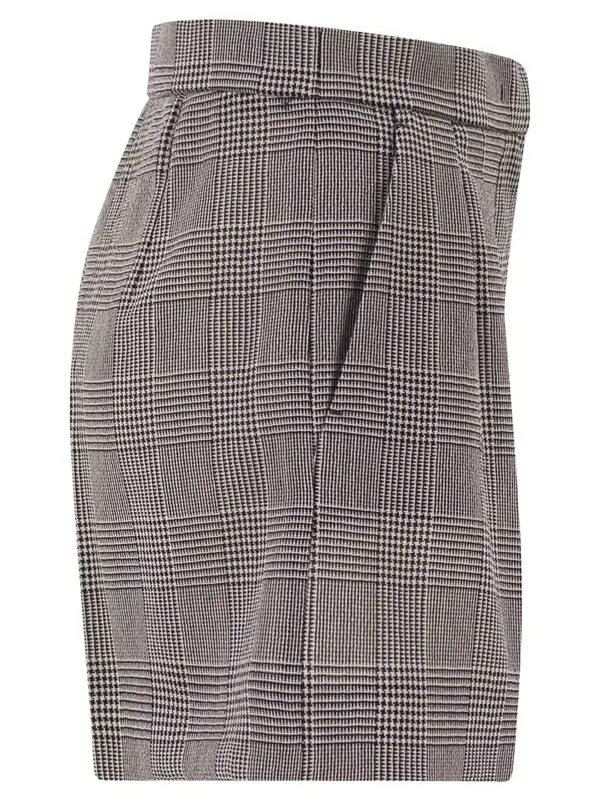 Max Mara Prince Of Wales Check Tailored Virgin Wool Shorts - Multicolor