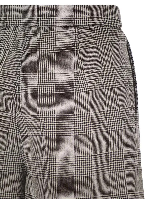 Max Mara Prince Of Wales Check Tailored Virgin Wool Shorts - Multicolor