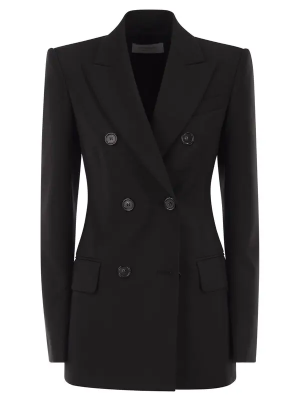 Sportmax Adamo Double-breasted Virgin Wool Blazer - Black