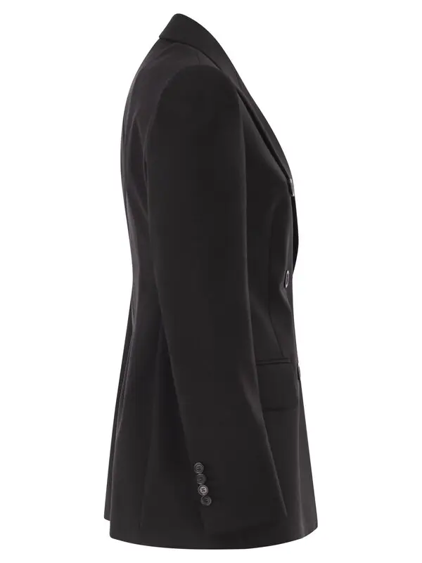 Sportmax Adamo Double-breasted Virgin Wool Blazer - Black