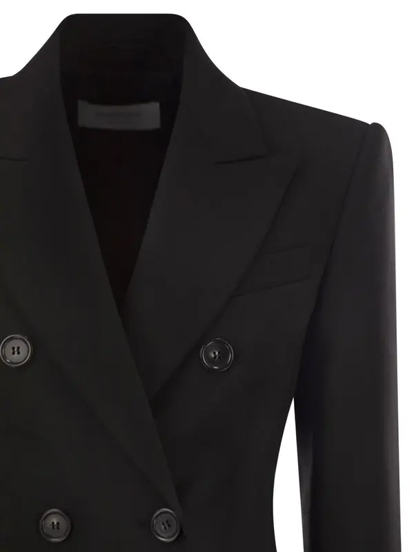 Sportmax Adamo Double-breasted Virgin Wool Blazer - Black