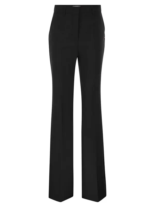 Sportmax Virgin Wool Flared Trousers - Black