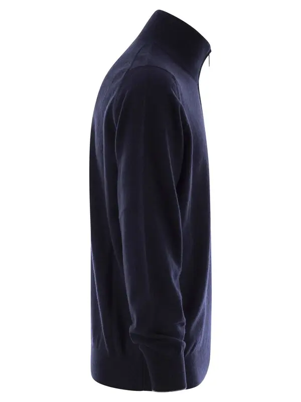 Brunello Cucinelli Cashmere Quarter Zip Sweater - Blue