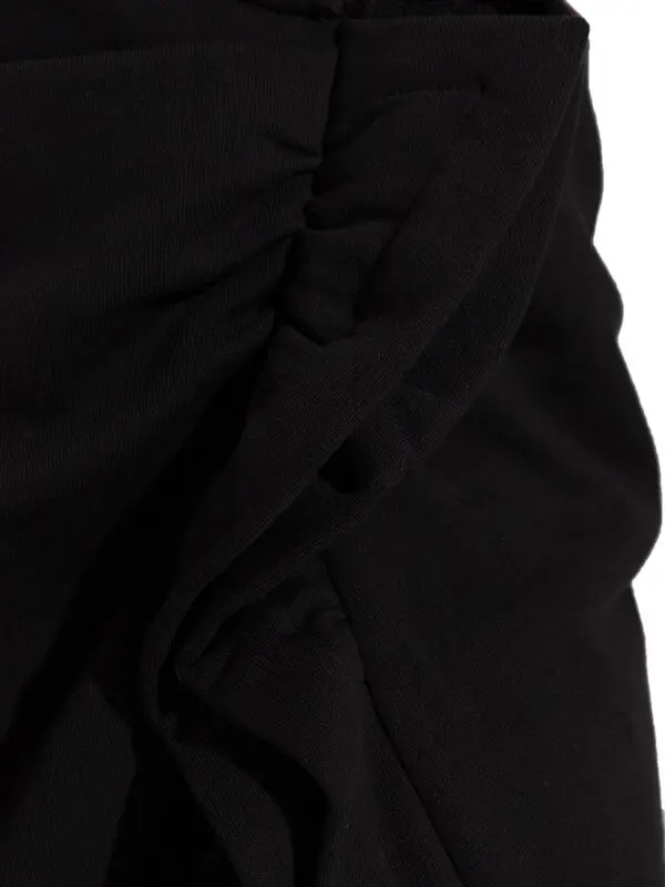 Dries Van Noten Black Elasticated Waistband Asymmetric Hem Midi Skirt