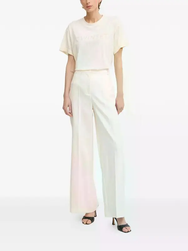 TWINSET Logo Embroidered Rolled Cuff T-shirt