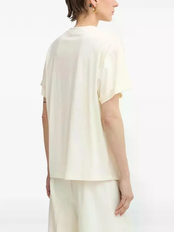 TWINSET Logo Embroidered Rolled Cuff T-shirt