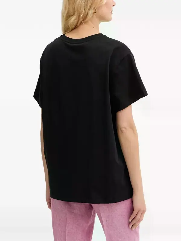 TWINSET Embroidered Logo T-shirt - Black