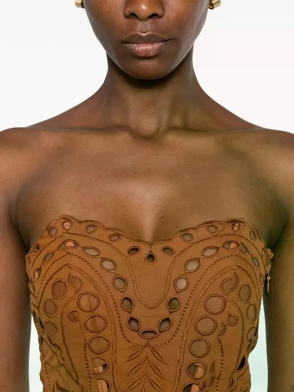Charo Ruiz Ibiza Kai Embroidered Strapless Top