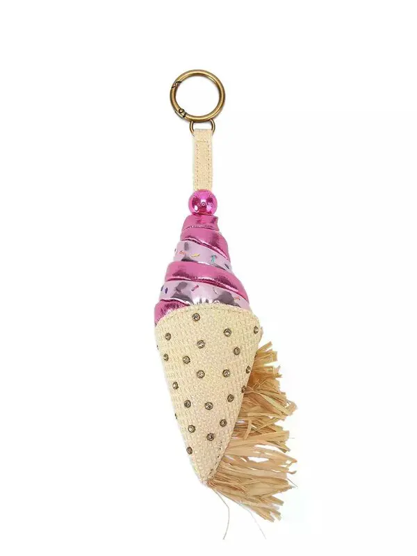 Kurt Geiger Crystal-embellished Ice-cream Keyring - Pink