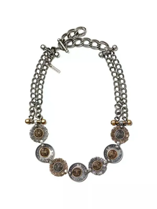 Versace Icon Coins Necklace - Silver