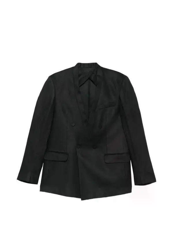 MARSEM Double-breasted Collarless Blazer