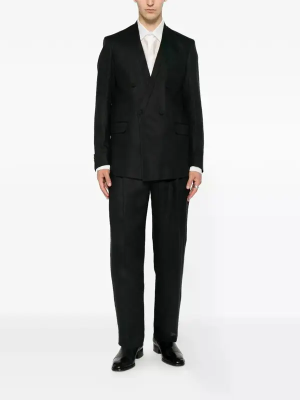 MARSEM Double-breasted Collarless Blazer