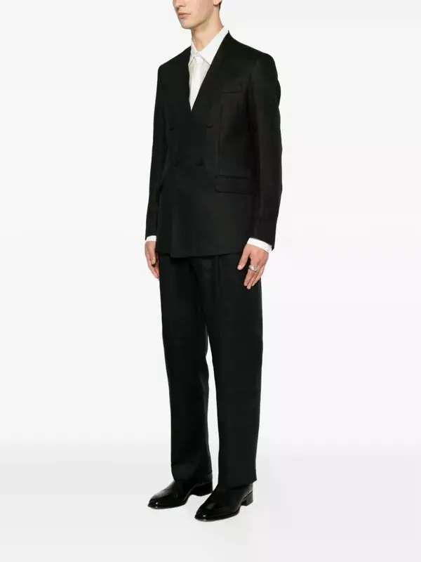 MARSEM Double-breasted Collarless Blazer
