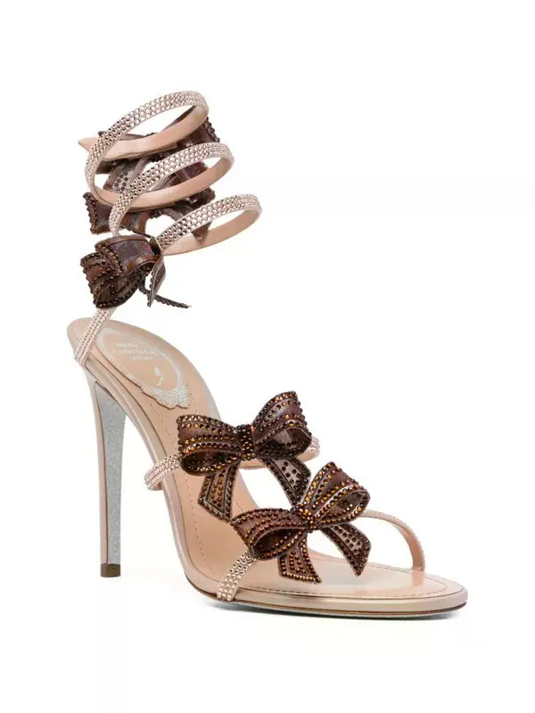 Rene Caovilla 100mm Crystal-embellished Floral Sandals