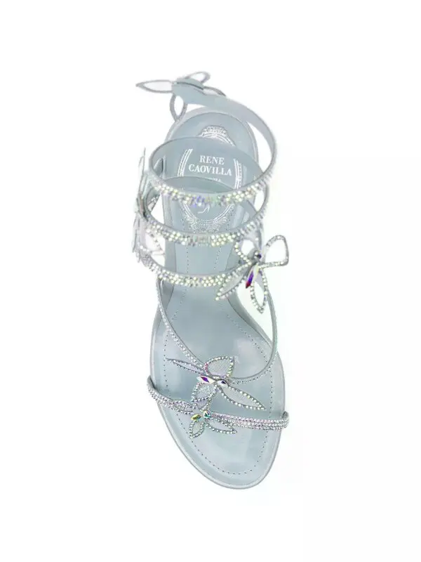 Rene Caovilla 80mm Crystal-embellished Floral Sandals