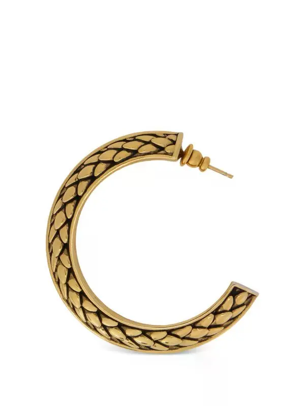 Roberto Cavalli Snake-scale Hoop Earrings