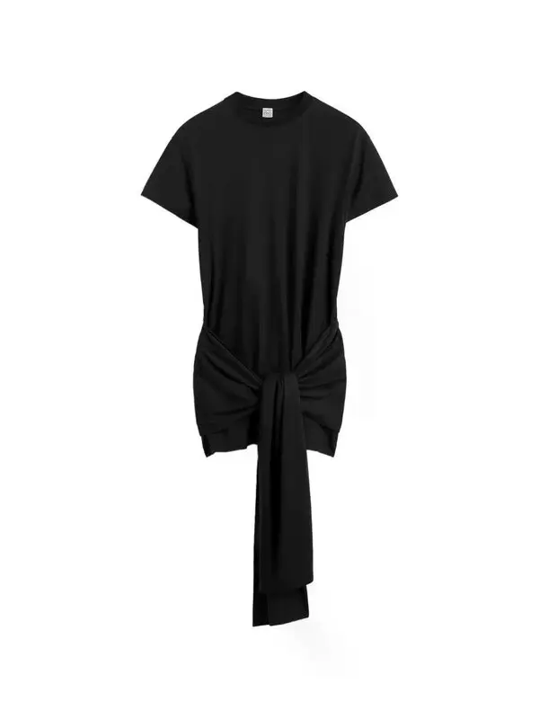 TOTEME Belted Draped T-shirt - Black